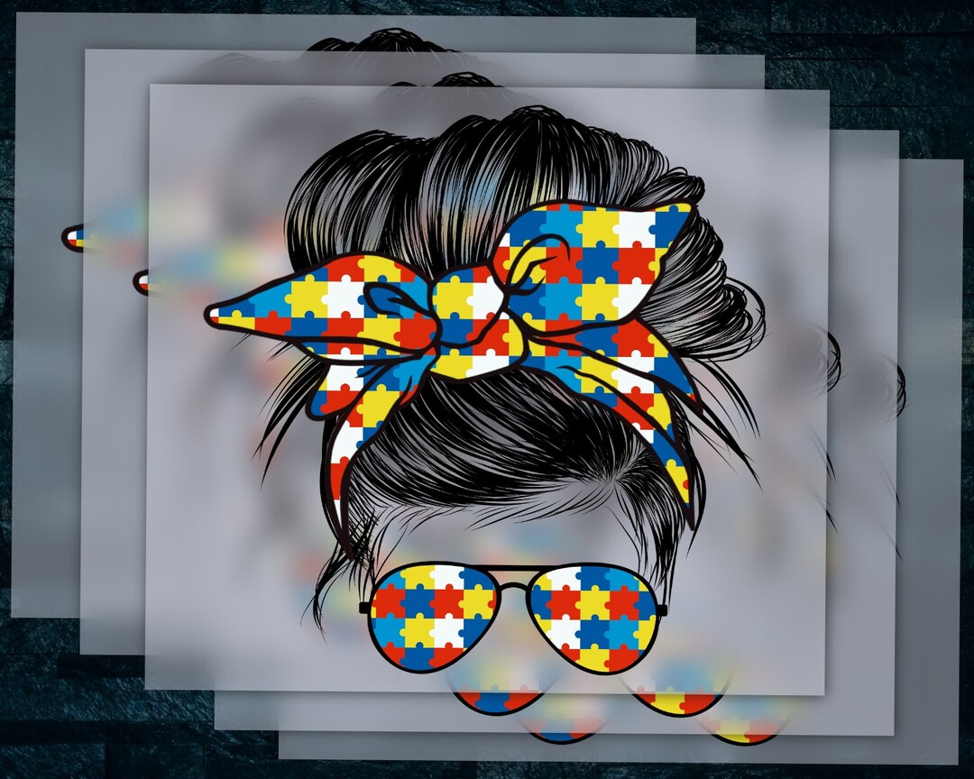 Autism Messy Bun Design Commercial Use Allowed High Resolution ...