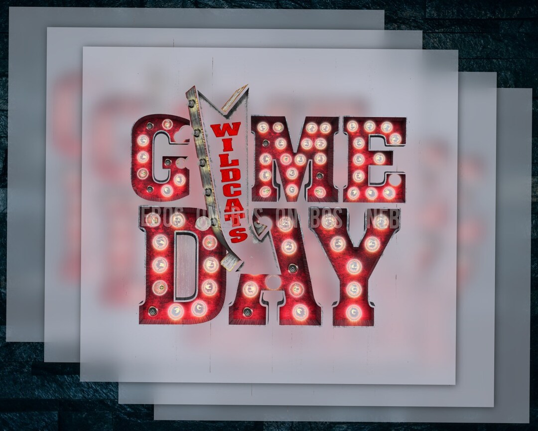 Wildcats Game Day Vintage Sign Marquee Letters, Red and White School ...