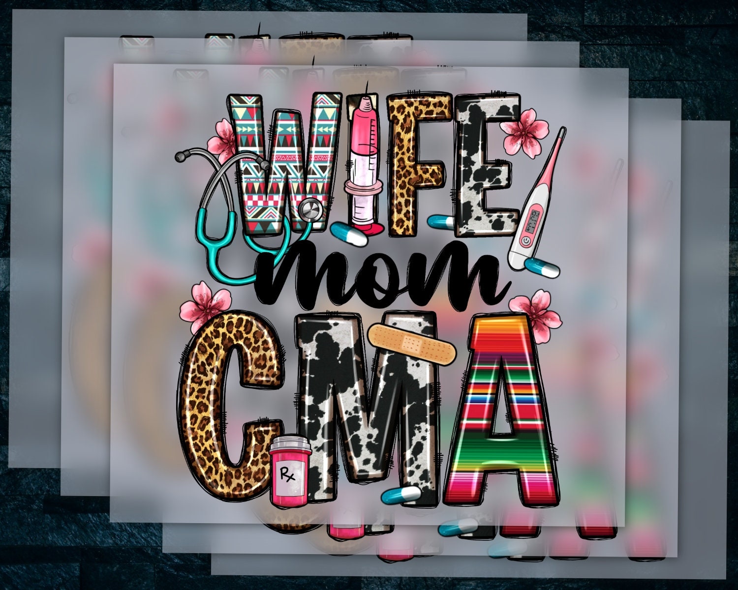 CMA Certified Medical Assistant Design, Nurse Life Heat Transfer, DTF ...