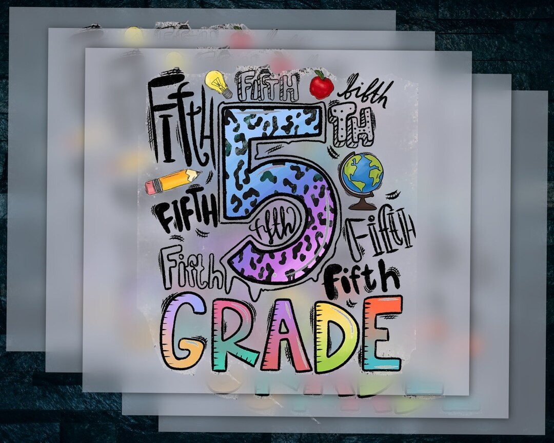 Back to School Heat Transfer Art, First Day of School, Fifth Grade ...