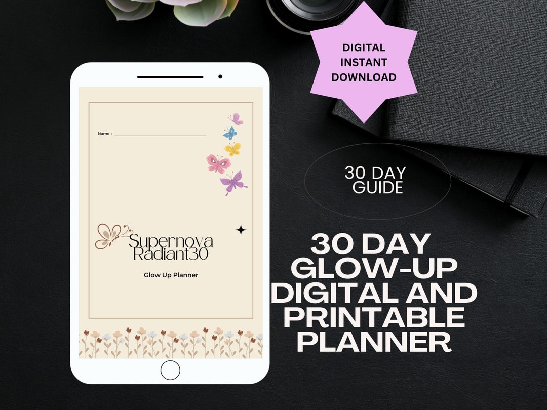 30 Day Glow-up Digital and Printable Planner, Glow up Guide and Tricks ...