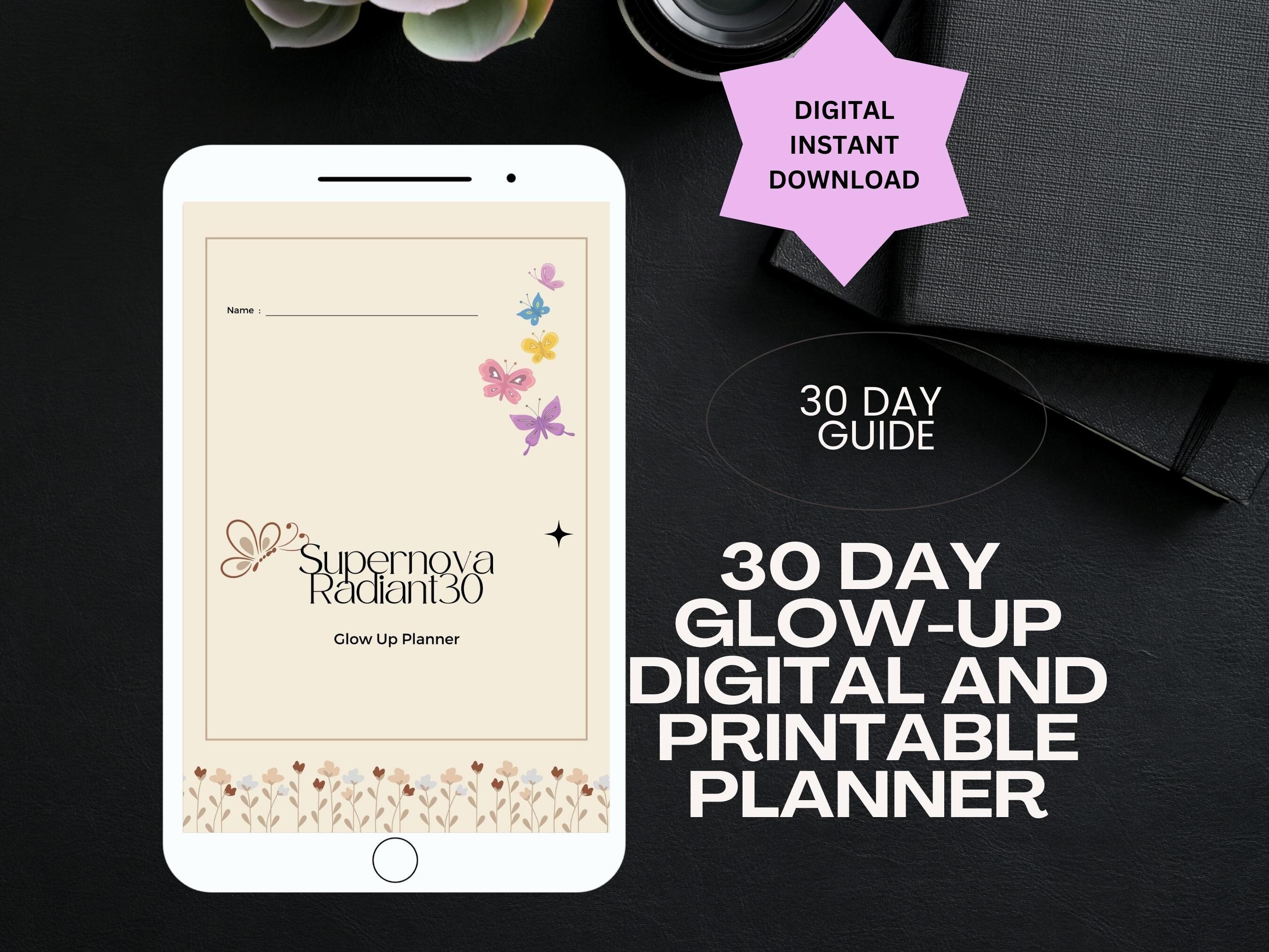 30 Day Glow-up Digital and Printable Planner, Glow up Guide and Tricks ...