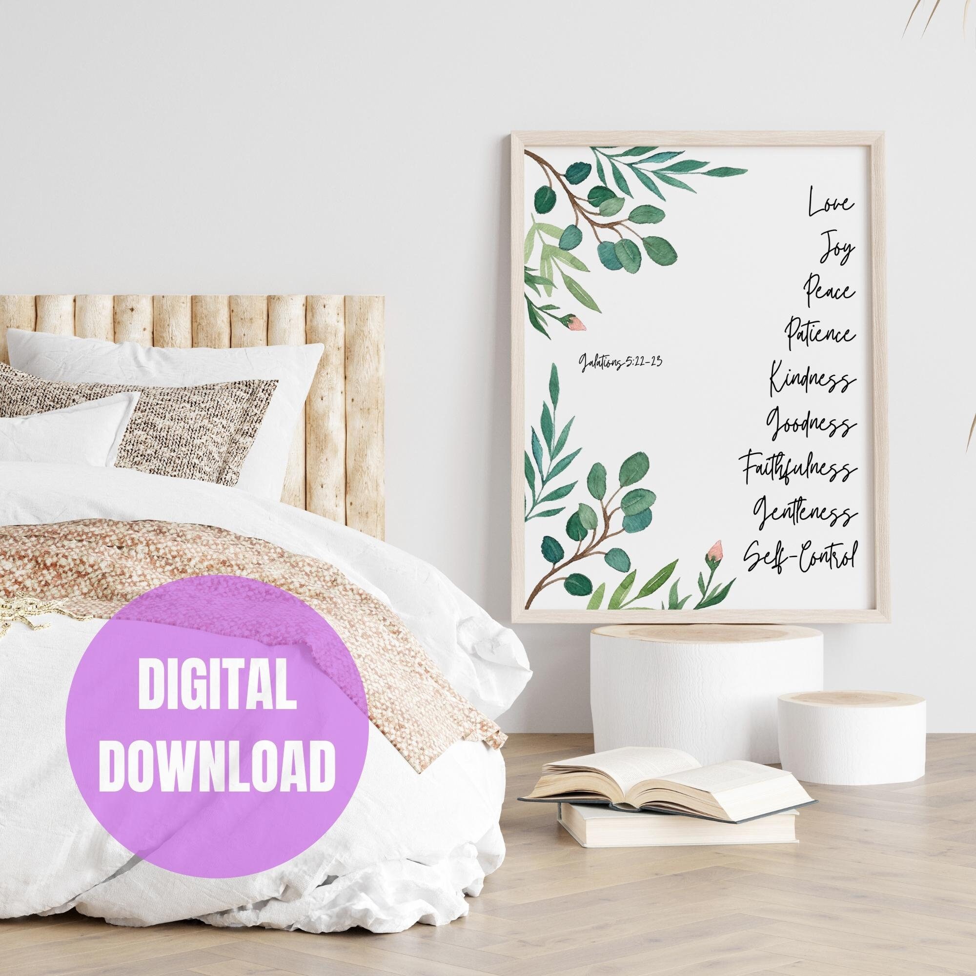 Fruit of the Spirit Printable Wall Art Bedroom and Kitchen Wall Decor ...
