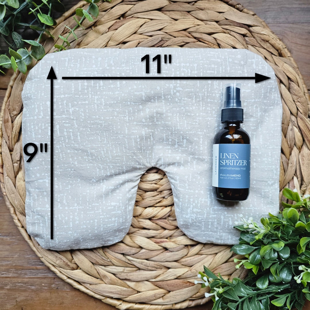 XL Flax Seed Eye Pillow: Hot Cold Aromatherapy Face Compress - Migraine ...
