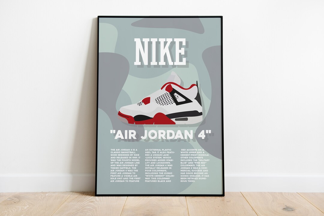 Buy Sneaker Poster Nike Air Jordan 4 Poster Decoration Room Online in ...