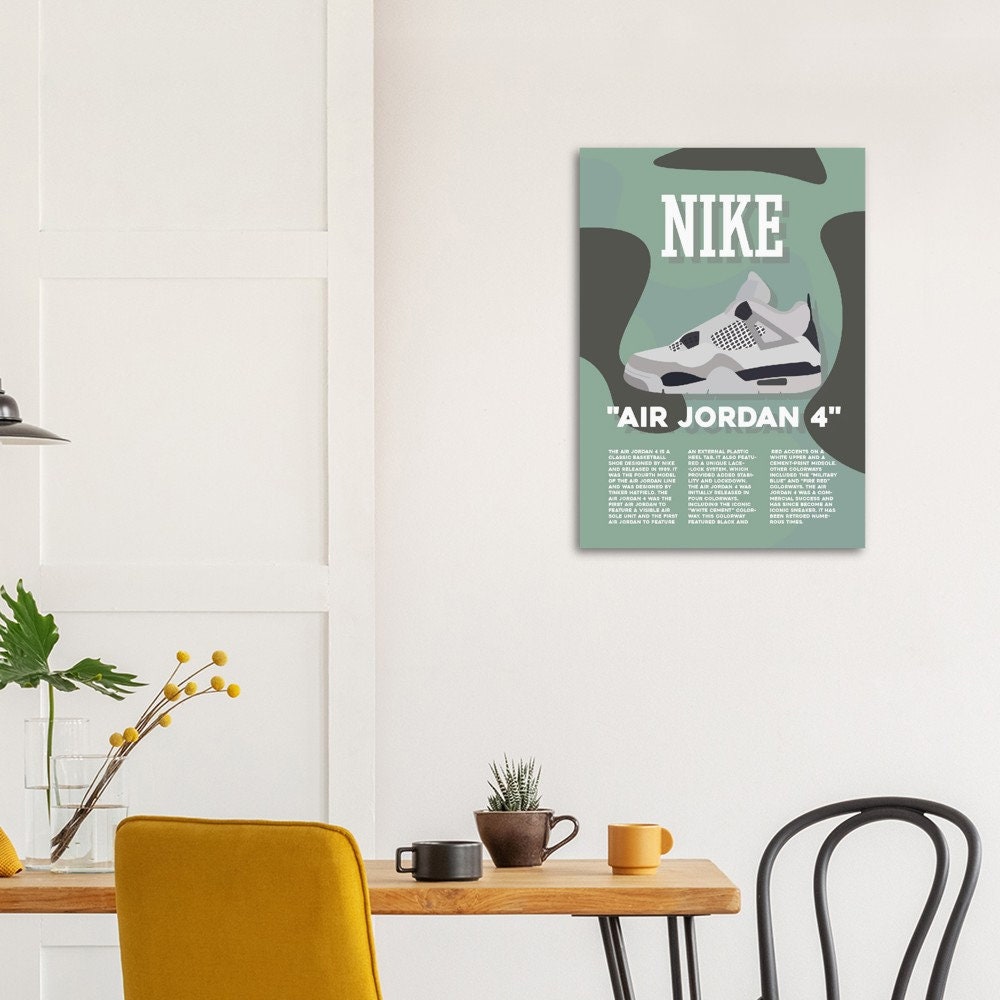 Sneaker Poster, Nike Air Jordan 4, Poster Decoration, Room Decoration ...