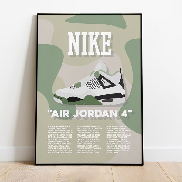 Nike Air Jordan 4 Poster - Etsy