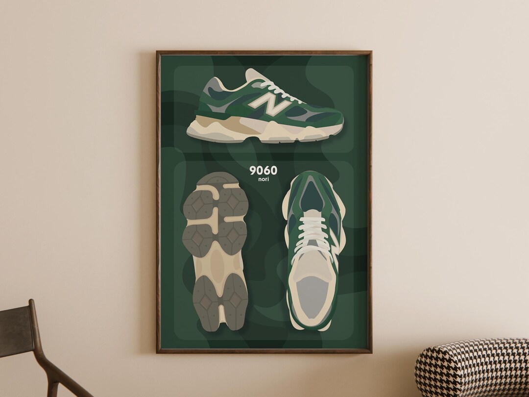 New Balance 9060 Nori Sneaker Poster – Modern Wall Art for Sneakerheads ...