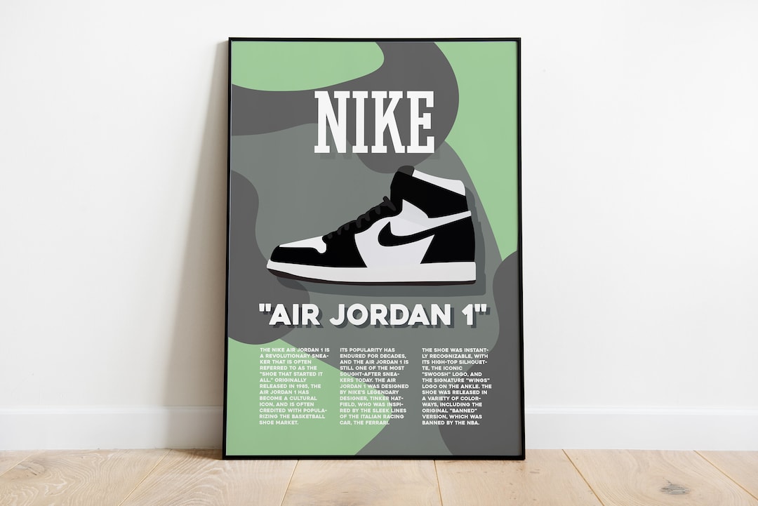 Sneaker Poster Nike Air Jordan 1 Poster Decoration Room - Etsy