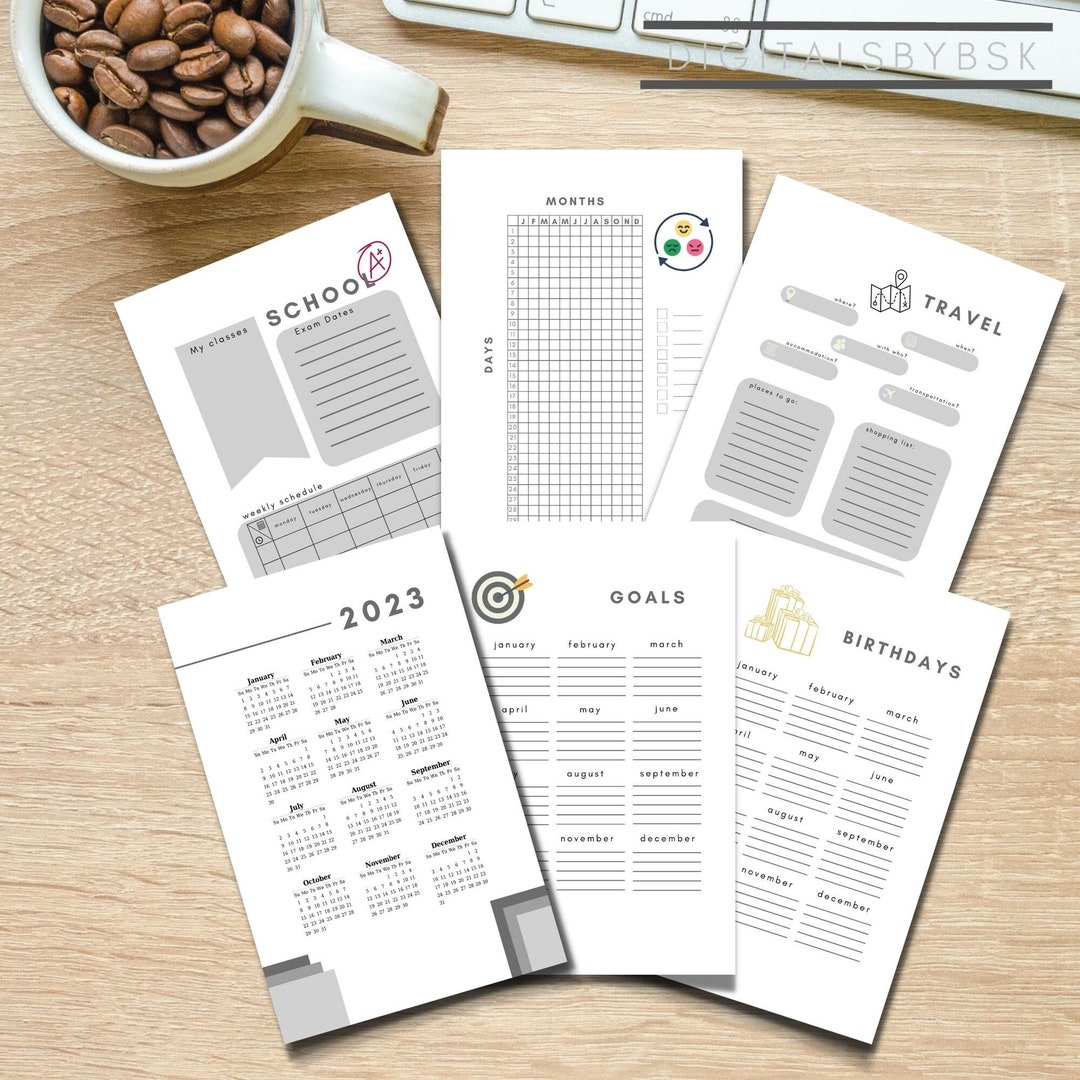 Printable, Instant Download School Planner, Calendar, Birthday Tracker ...