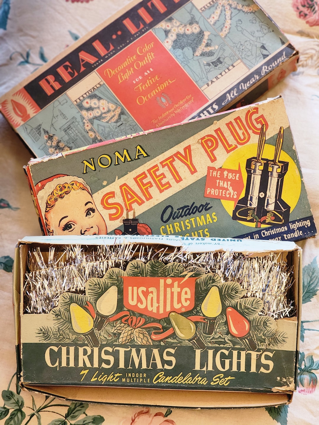 Vintage Christmas Light Boxes - Etsy