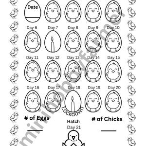 Egg Hatching Countdown Chart – Printable Digital Download | Two ...