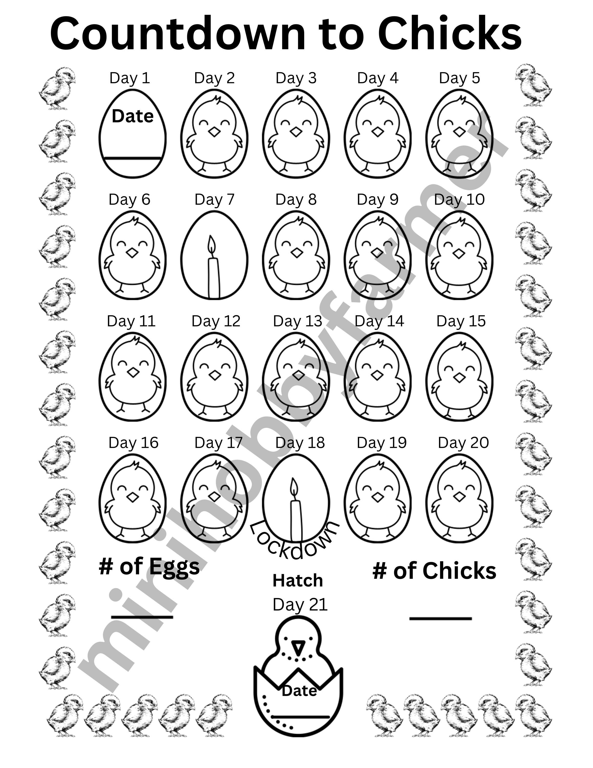 Egg Hatching Countdown Chart – Printable Digital Download | Two ...