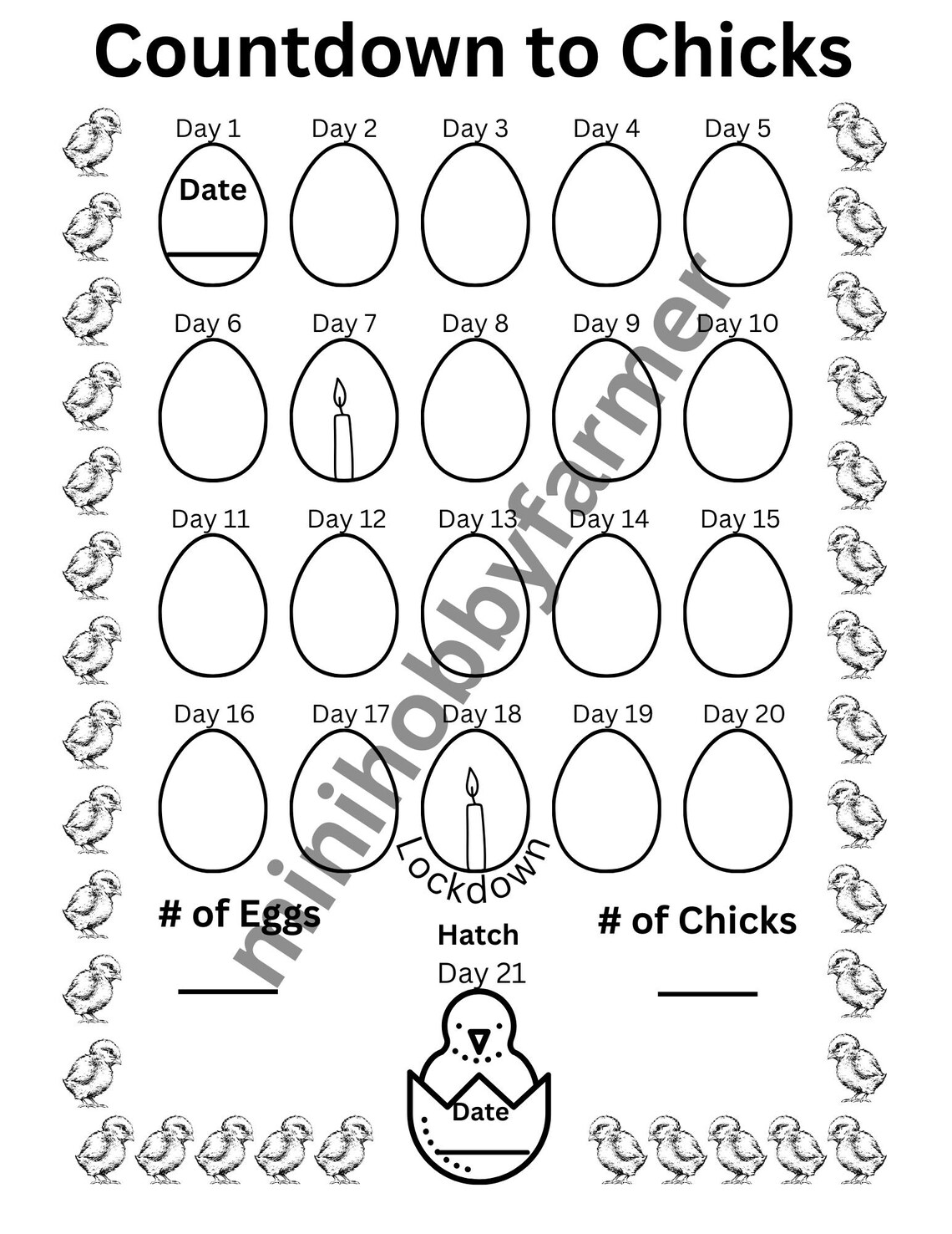 Egg Hatching Countdown Chart – Printable Digital Download | Two ...