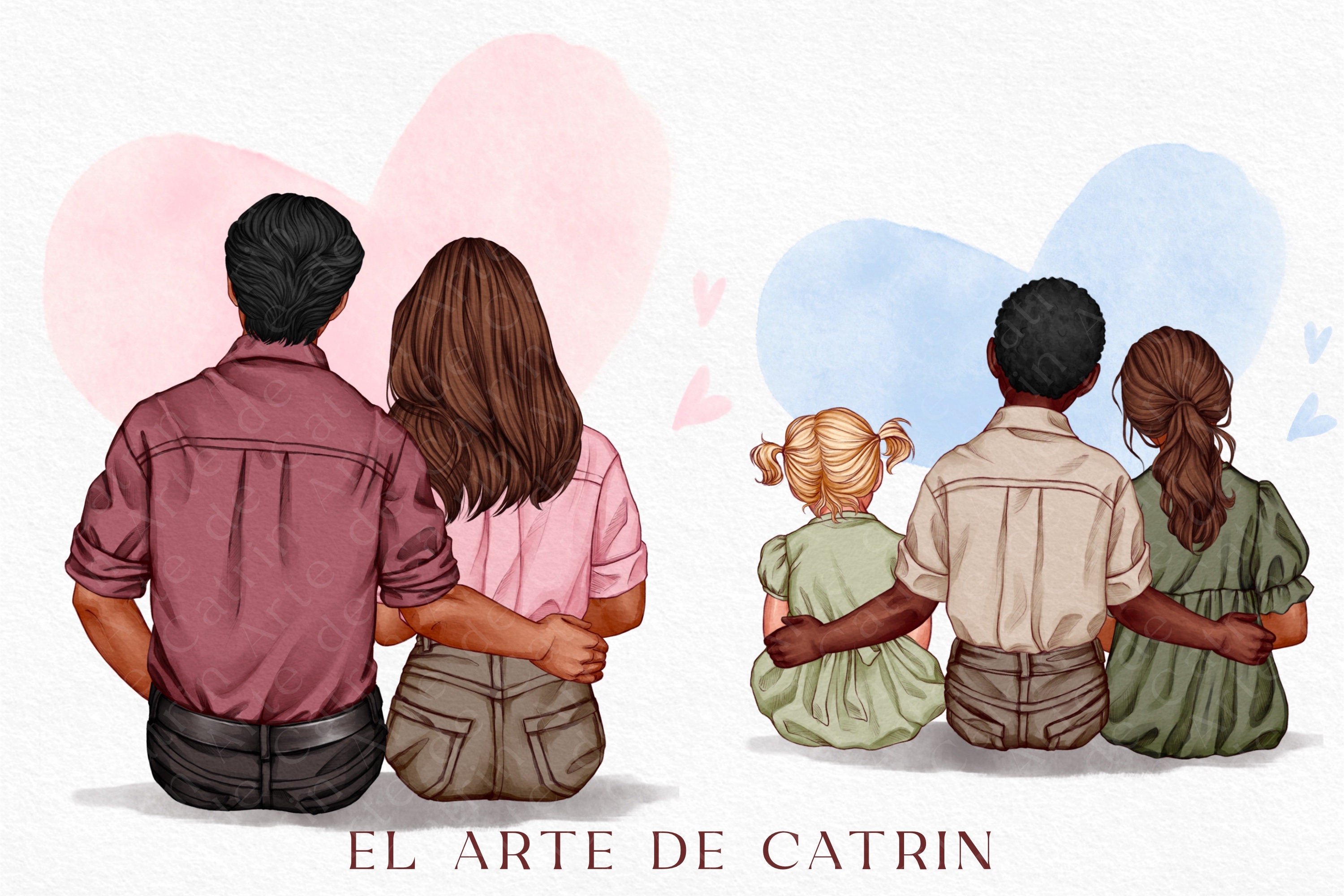 Our Family Clipart, My Family DIY Clipart Set, Custom People, Parents ...