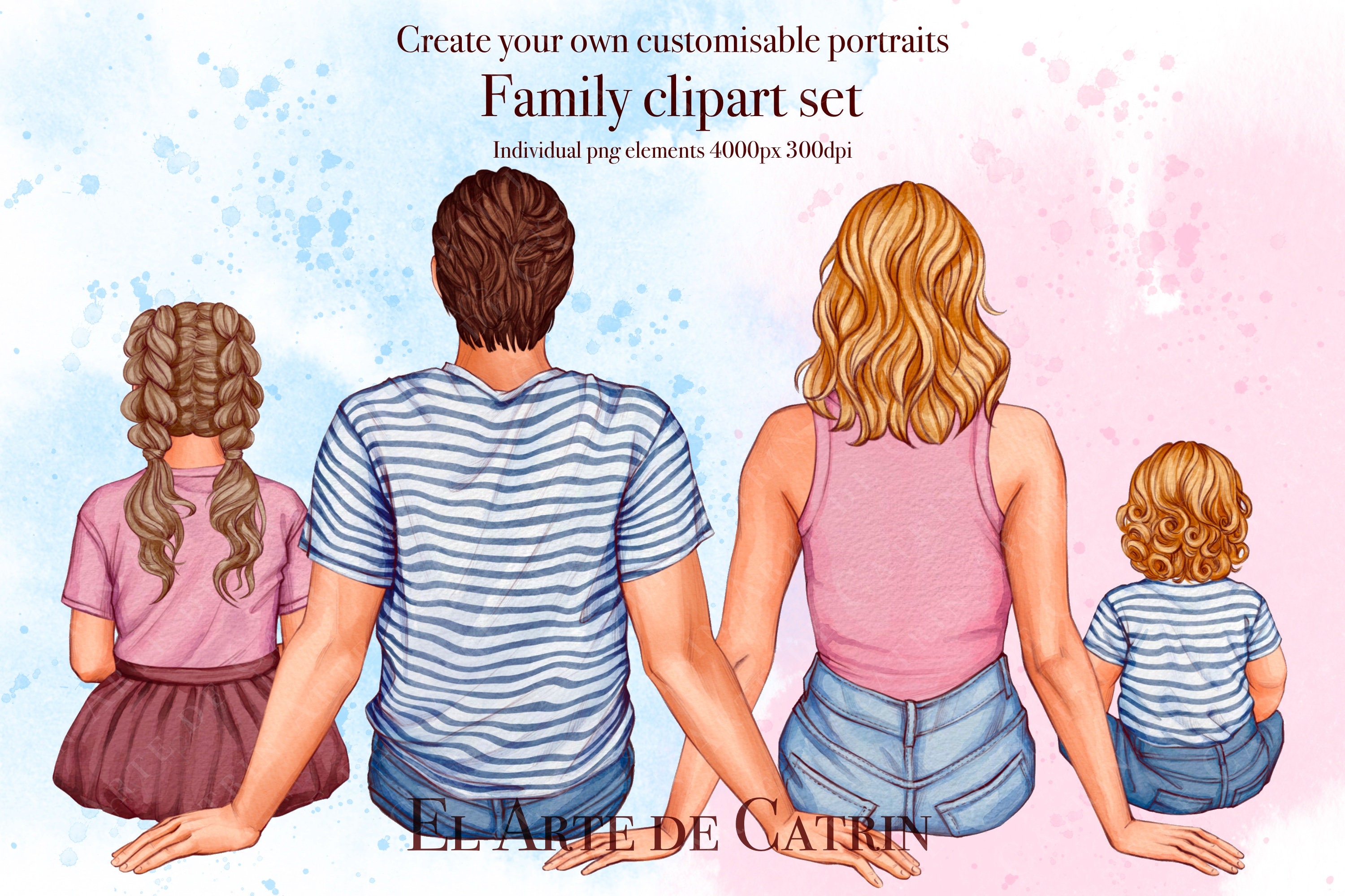 Family Clipart Creator, Father's Day Clipart, Mother's Day Clipart ...