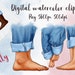 Family Feet Clipart, Digital Watercolor Clipart, Father's Day Clipart ...