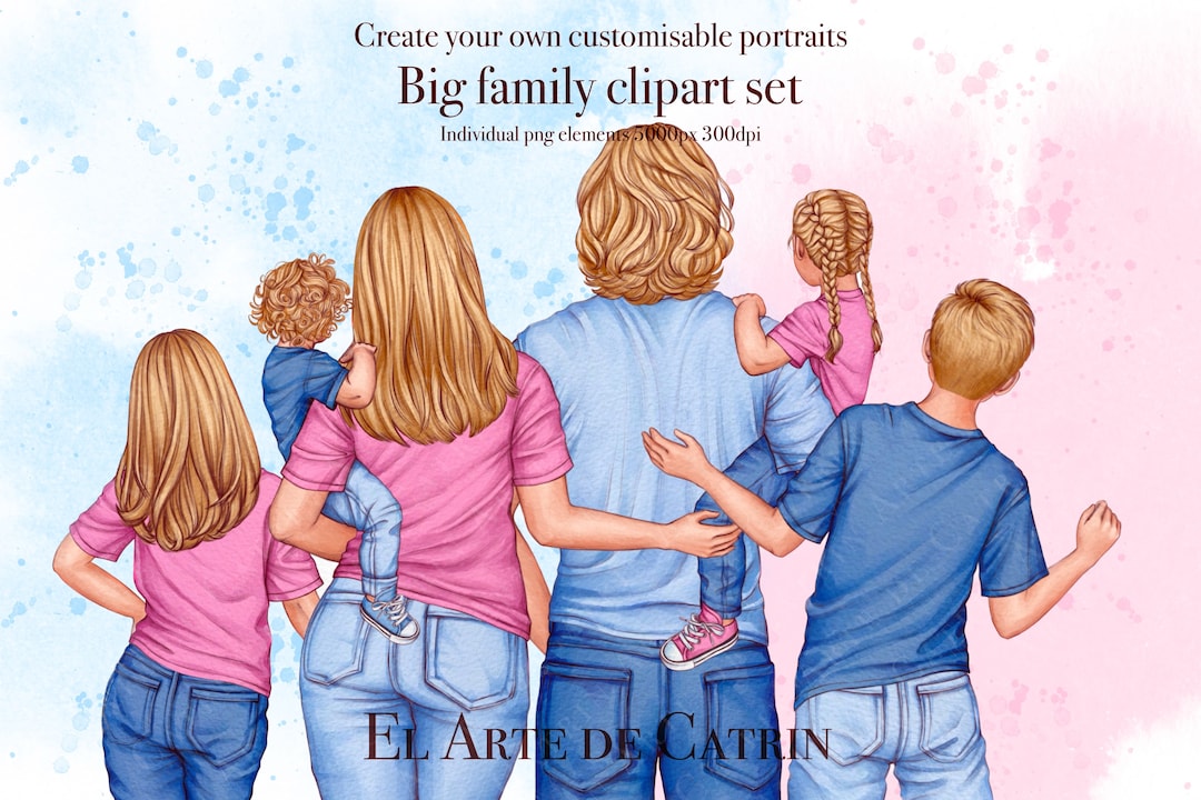 Big Family Clipart, My Family Clipart, Our Family Clipart, DIY Portrait ...