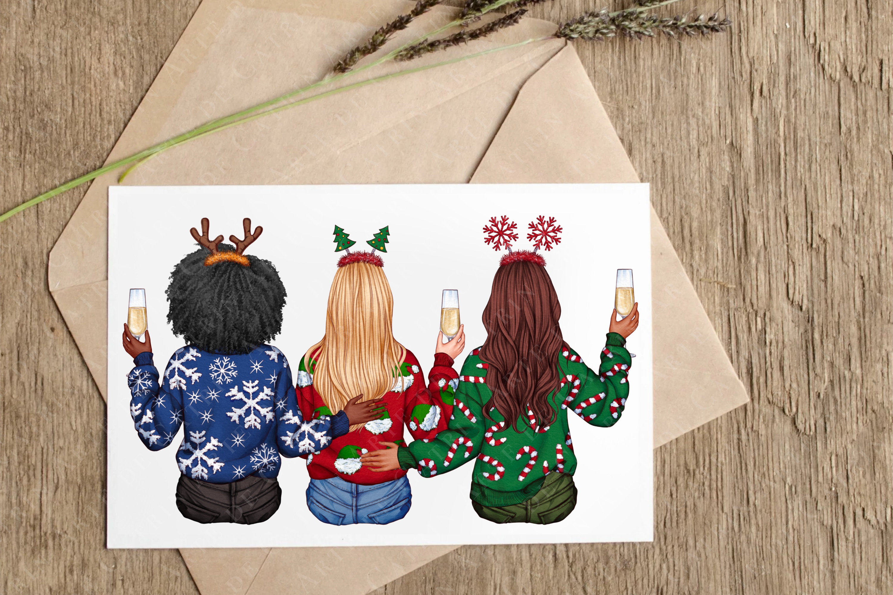 Bffs on Christmas Clipart, DIY Clipart Set, Best Friends Clipart ...