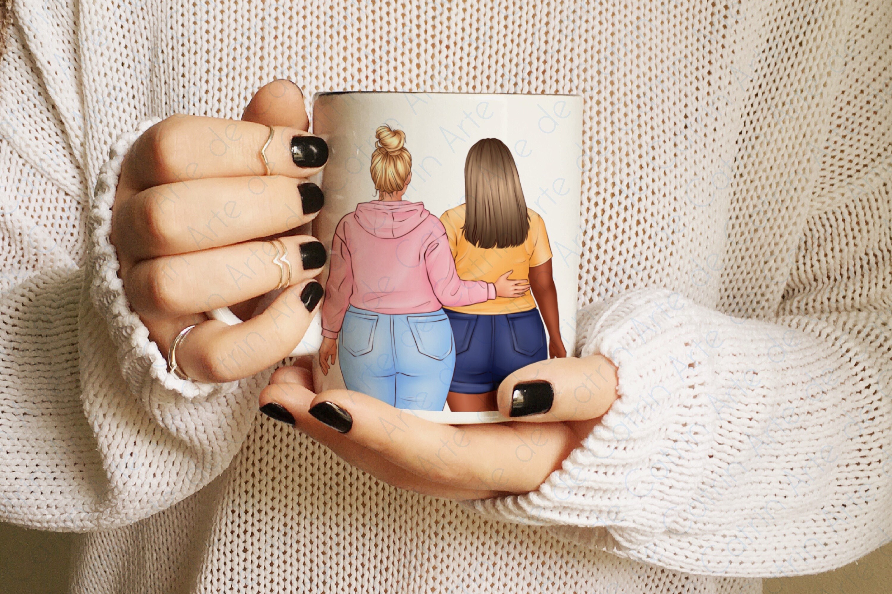 Best Friends Clipart, Plus Size Women, Curvy Girl Clipart, Female ...