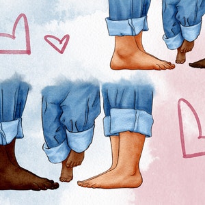 Family Feet Clipart, Digital Watercolor Clipart, Father's Day Clipart ...