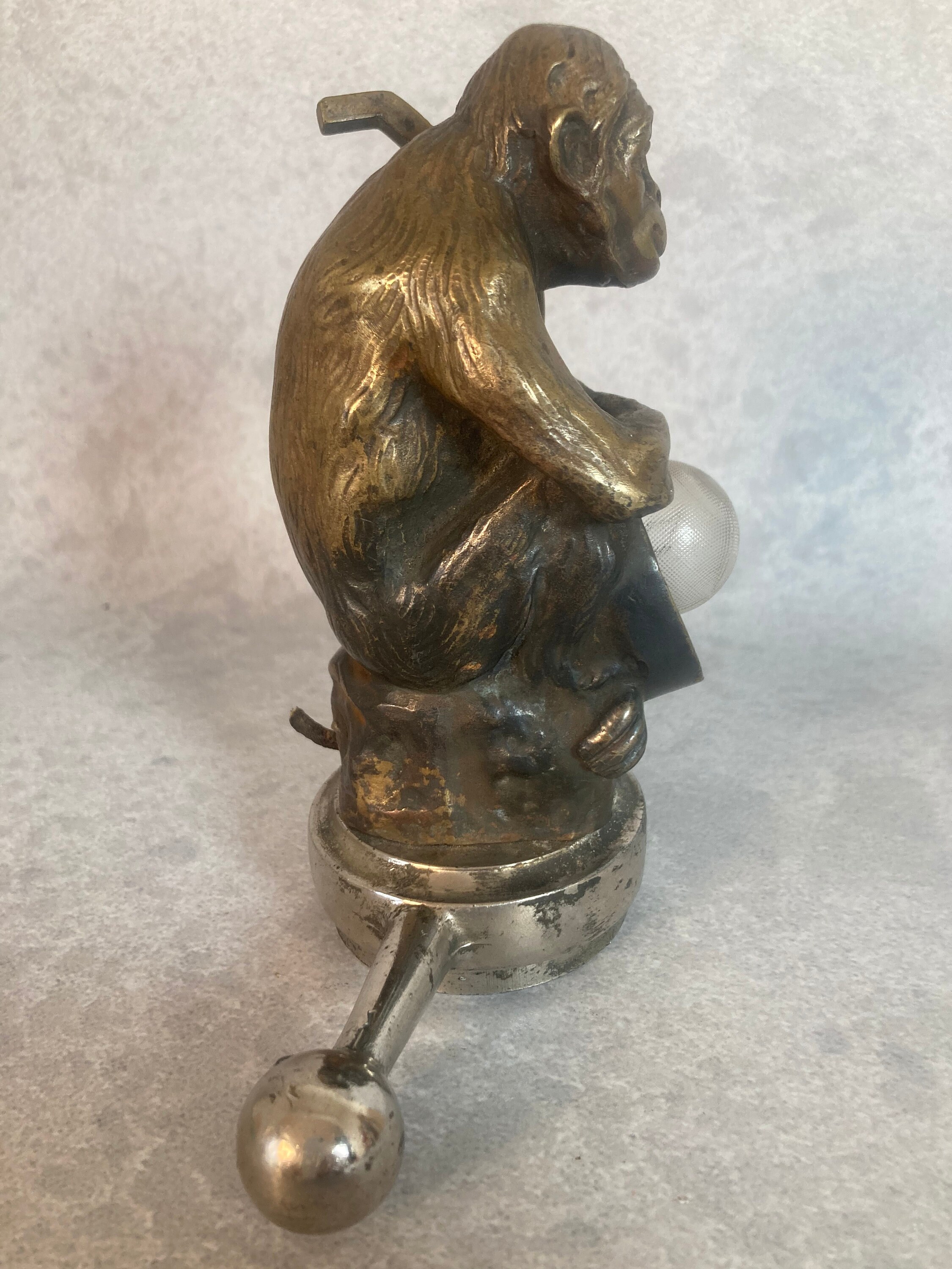 A Rare and Unusual Hood Ornament / Car Mascot in the Form of a Monkey ...