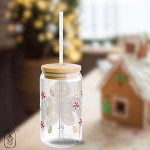 Gingerbread Man Sipper Glass Custom Christmas Libby Glass 16oz ...