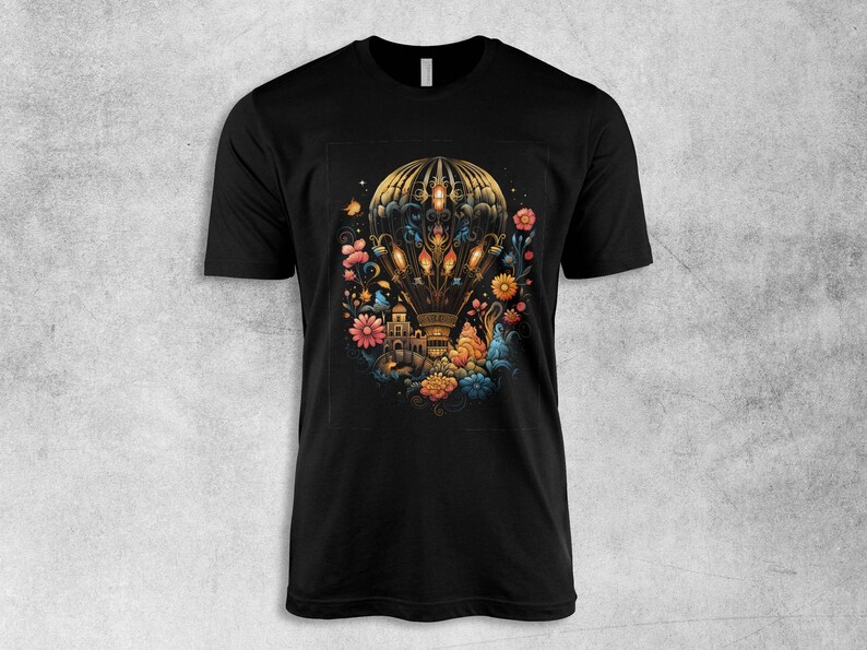 A Hot Air Balloon Shirt, Luxury Cotton T-shirt, Designer Gift for ...