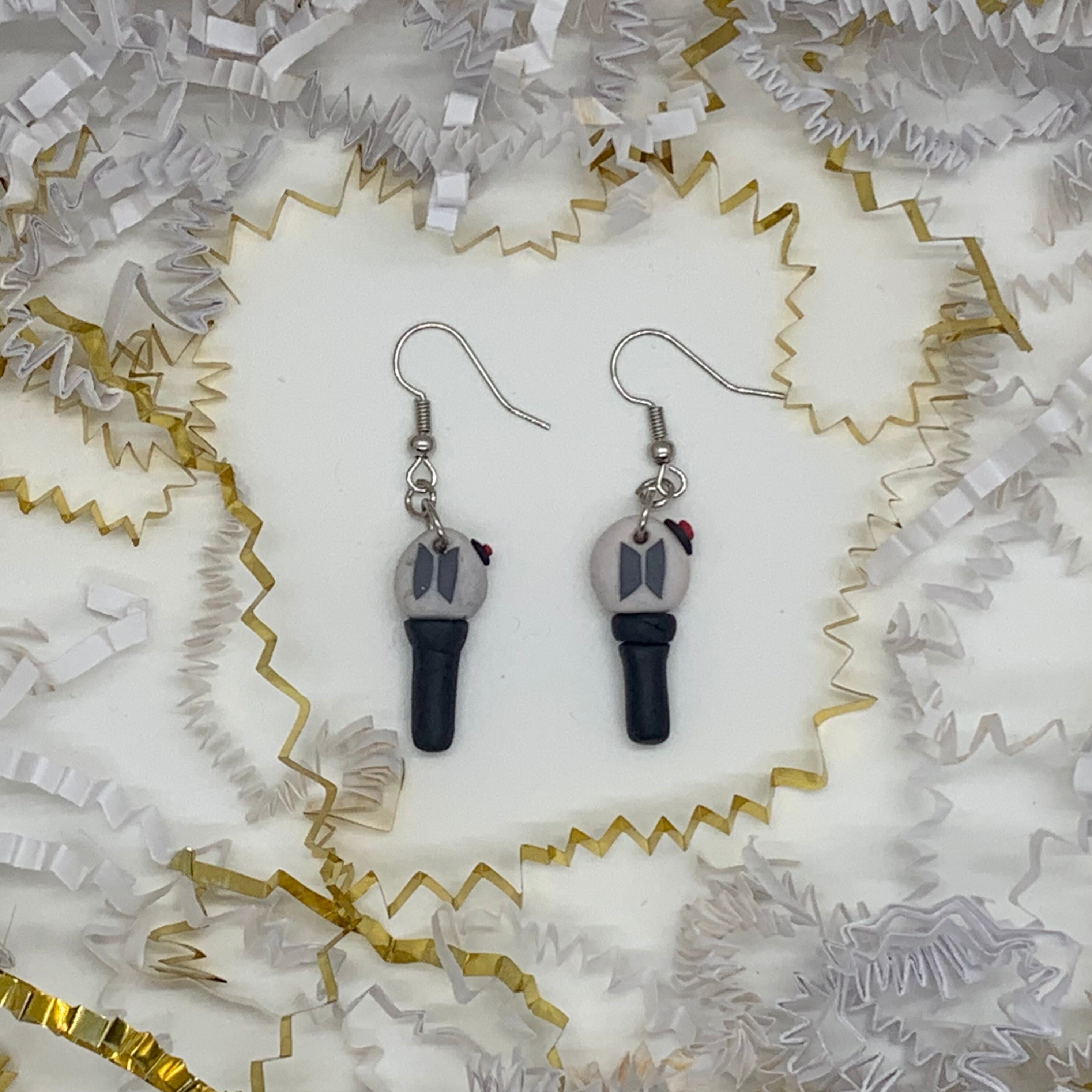 BTS ARMY Bomb Light Stick handmade BTS Inspired Clay Dangle Earrings - Etsy