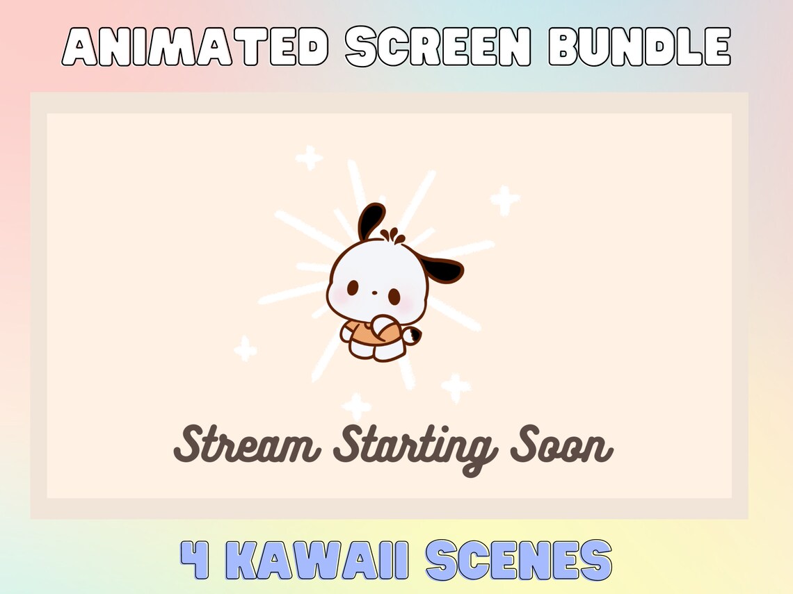 Animated Twitch Overlays Kawaii Chibi Characters Twitch Youtube Overlay ...