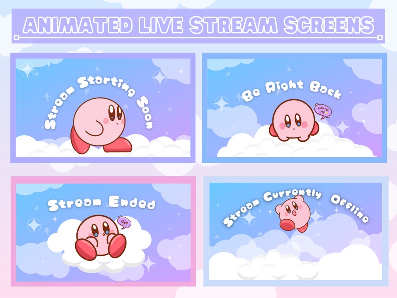 Animated Screens "cute Chibi" - Twitch - Youtube - Overlay - Stream ...
