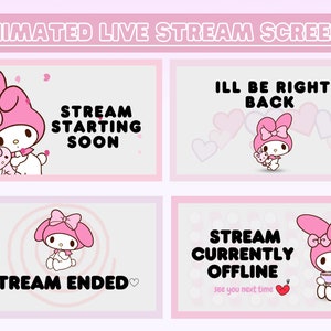 Animated Screens "kawaii Bunny" - Twitch - Youtube - Overlay - Stream ...
