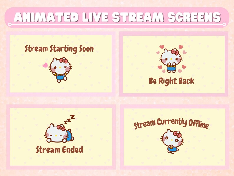 Animated Screens "kawaii Kitty" - Twitch - Youtube - Overlay - Stream ...