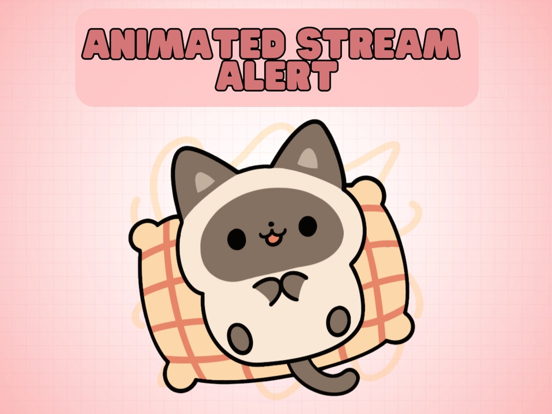 Animated Stream Alert Cute Cat Twitch Alert Kawaii Cats Kittens Pink ...