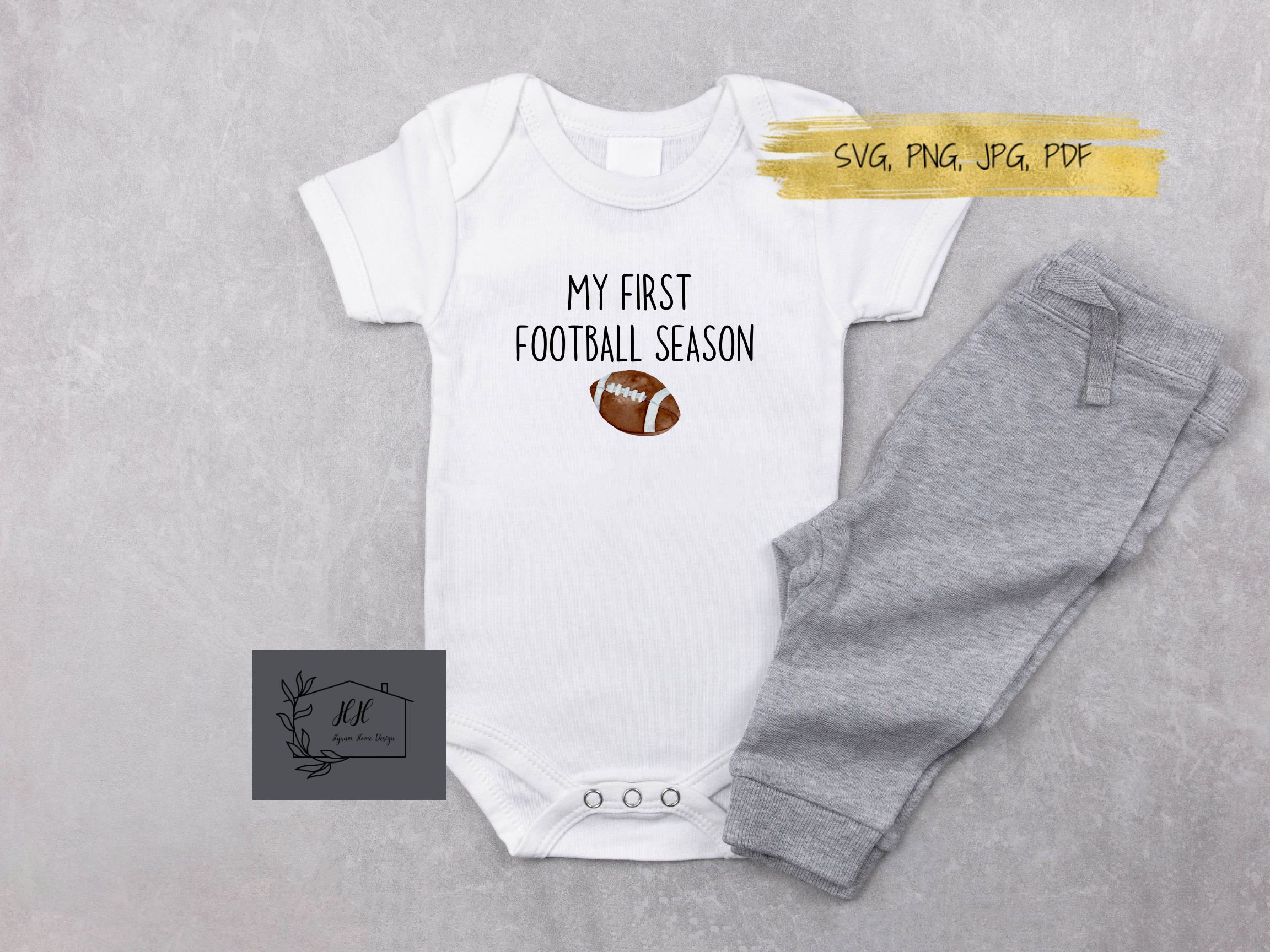SVG Files, My First Football Season Svg, Newborn Onesie Svg, Football ...