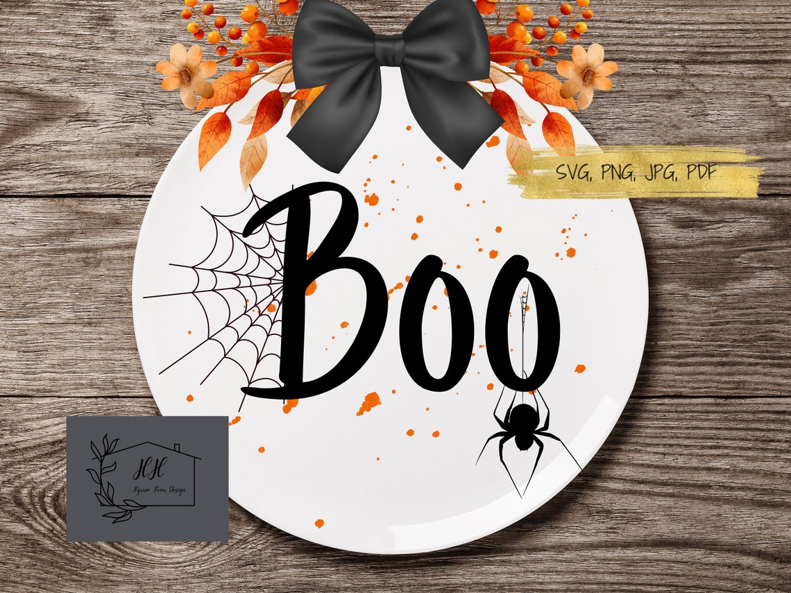 SVG, Boo Svg, Door Hanger SVG, Farmhouse Decor, Halloween SVG, Fall Svg ...