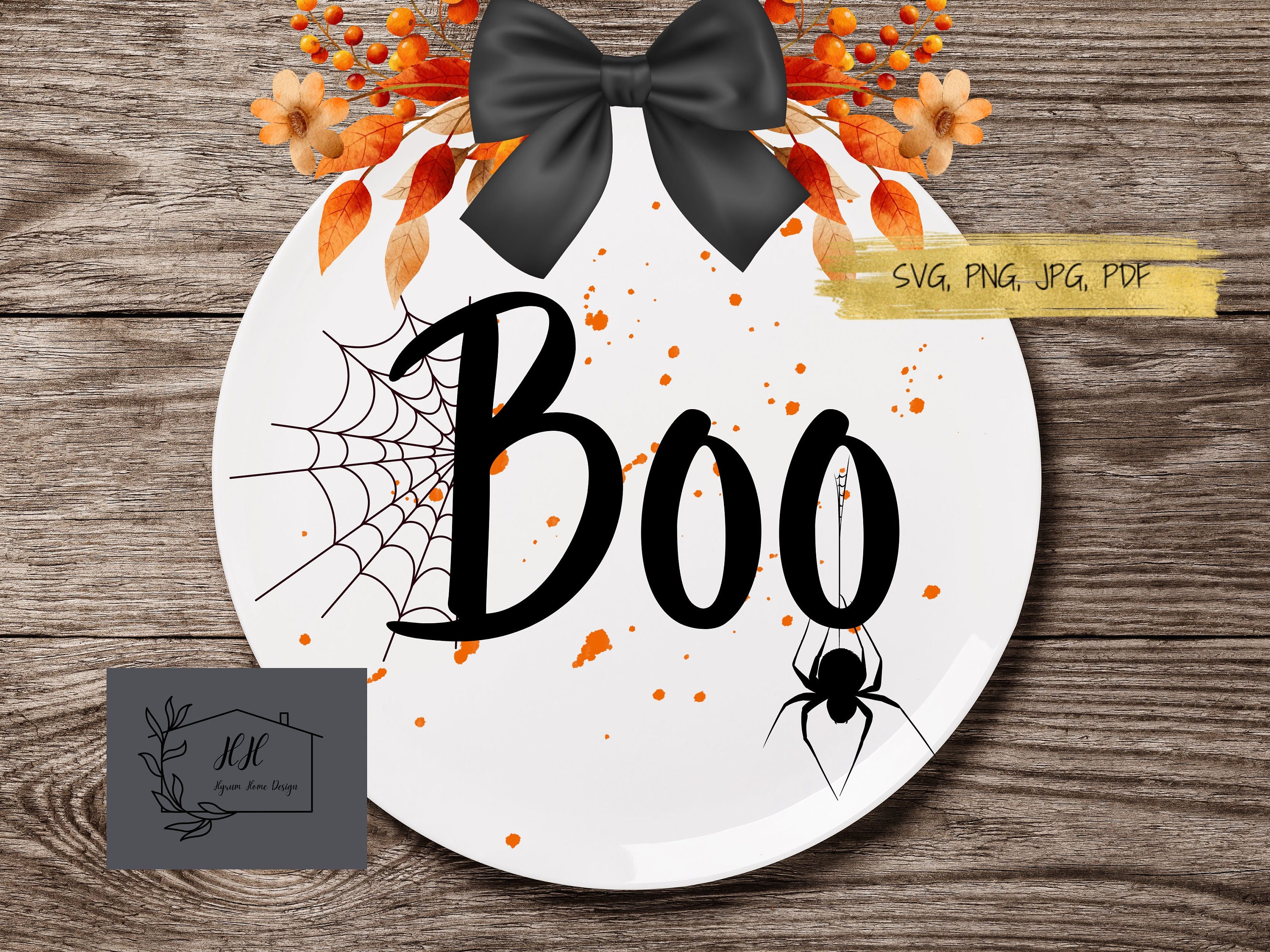 SVG, Boo Svg, Door Hanger SVG, Farmhouse Decor, Halloween SVG, Fall Svg ...