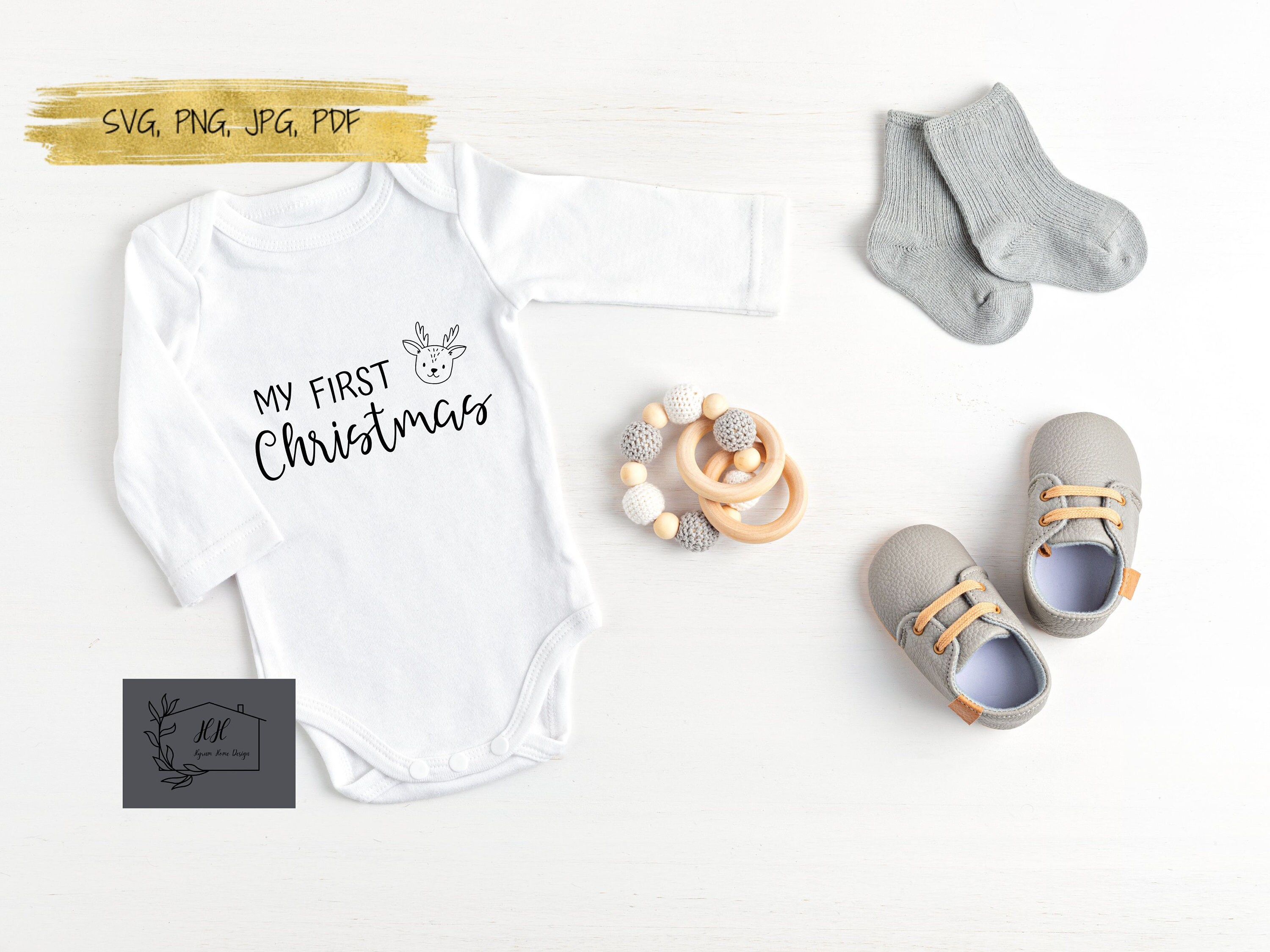SVG Files, My First Christmas Svg, Newborn Onesie Svg, Christmas Svg ...