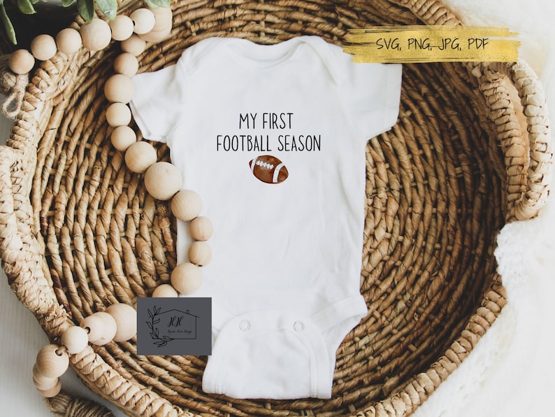 SVG Files, My First Football Season Svg, Newborn Onesie Svg, Football ...