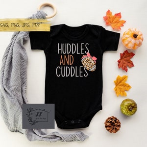 SVG Files, Huddle and Cuddle Svg, Football Onesie Svg, Football With Bow Svg, Clip Art, Digital ...