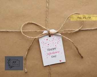 Printable Happy Valentine's Day Gift Tag, Valentines Tag, Holiday DIY ...