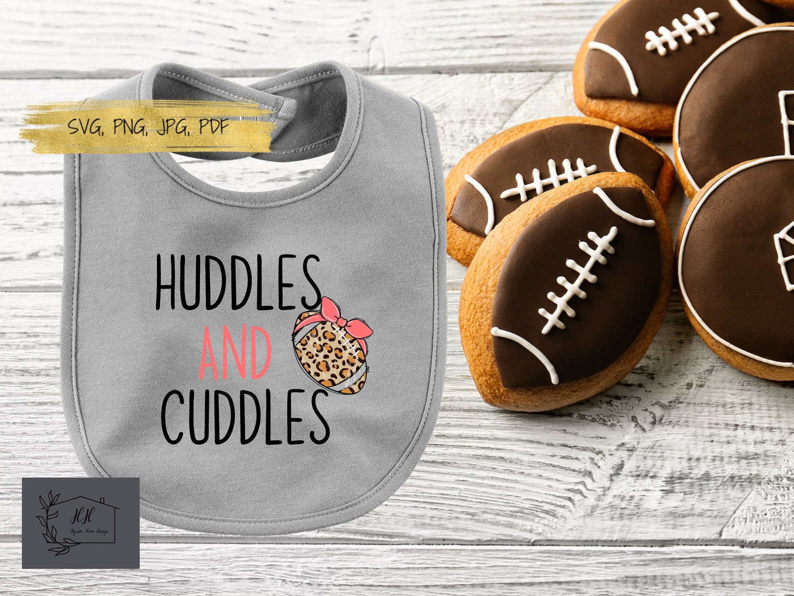 SVG Files, Huddle and Cuddle Svg, Football Onesie Svg, Football With ...
