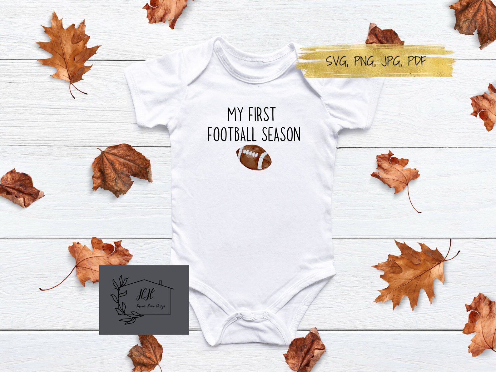 SVG Files, My First Football Season Svg, Newborn Onesie Svg, Football ...