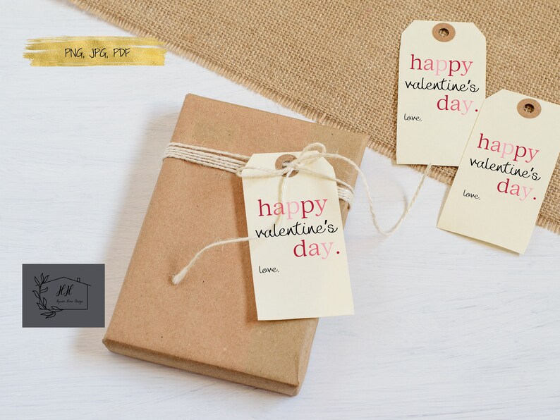 Printable Happy Valentine's Day Gift Tag, Valentines Tag, Holiday DIY ...