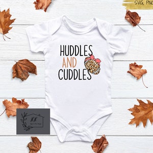 SVG Files, Huddle and Cuddle Svg, Football Onesie Svg, Football With Bow Svg, Clip Art, Digital ...
