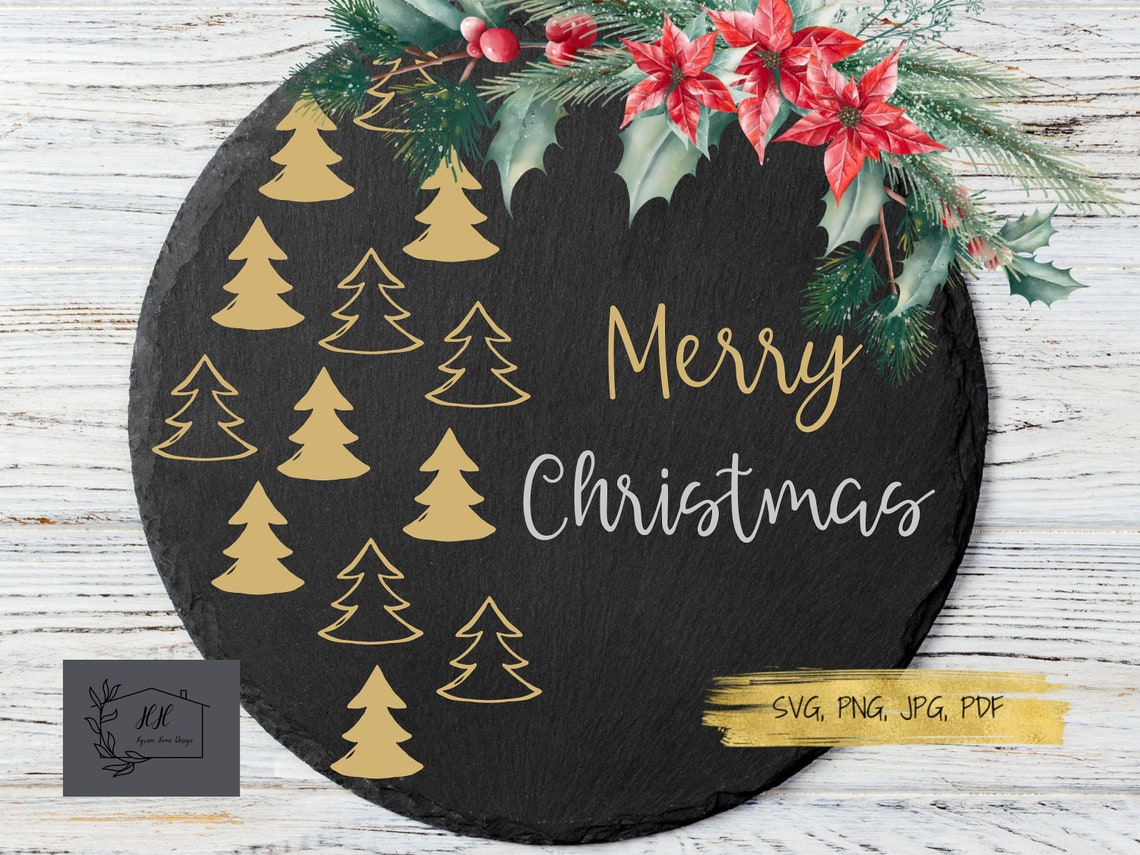 Svg Merry Christmas Svg Door Hanger Svg Christmas Decor Gold