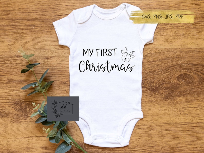 SVG Files, My First Christmas Svg, Newborn Onesie Svg, Christmas Svg ...
