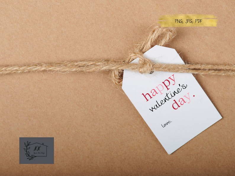 Printable Happy Valentine's Day Gift Tag, Valentines Tag, Holiday DIY ...
