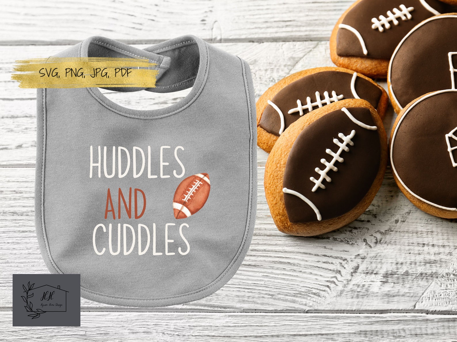 SVG Files, Huddles and Cuddles Svg, Football Onesie Svg, Football Svg ...