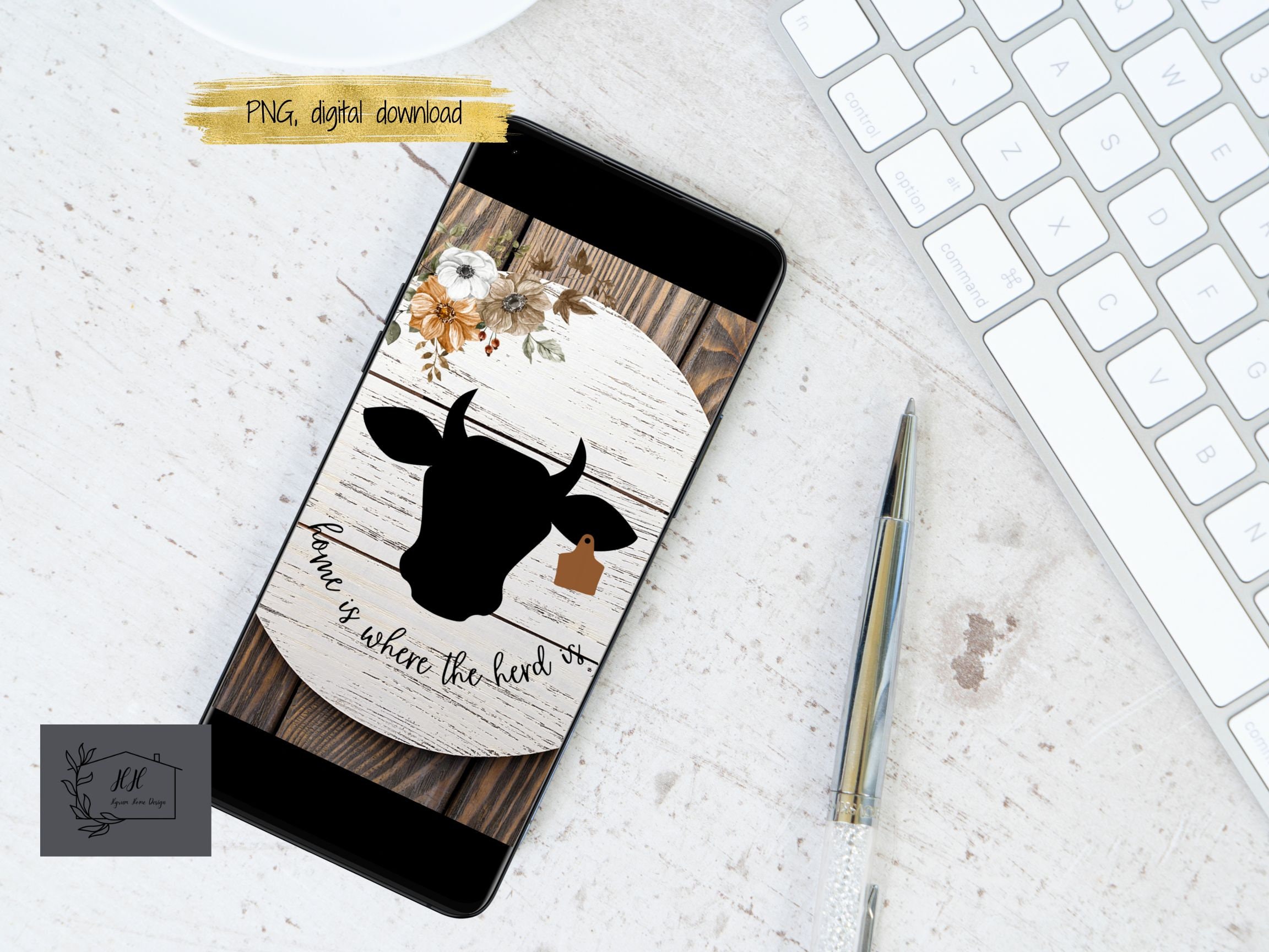 Phone Wallpaper Png, Cow Background, Country Style, Mobile Digital ...